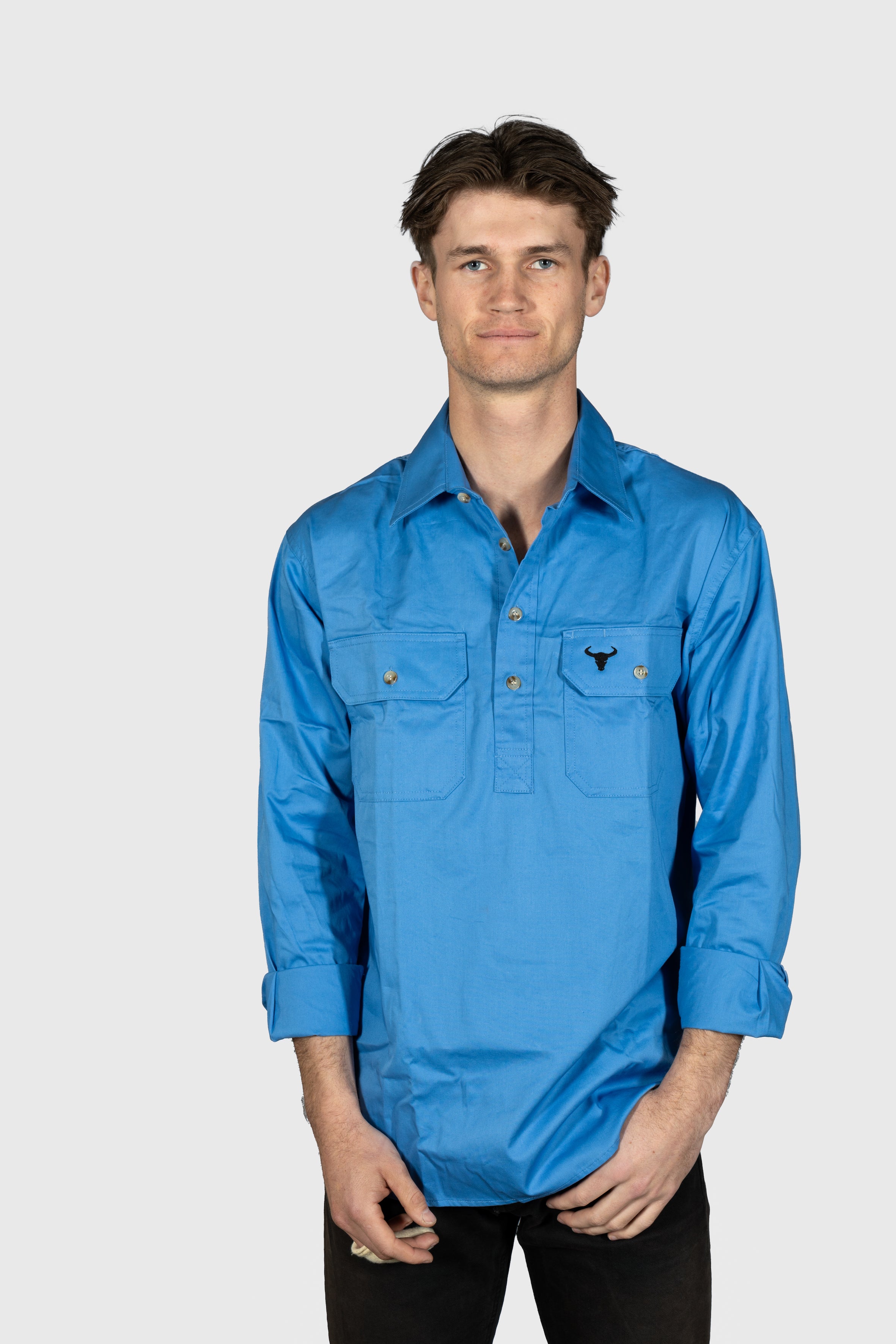 Light Blue Work Shirt – Bull Proof Pty Ltd