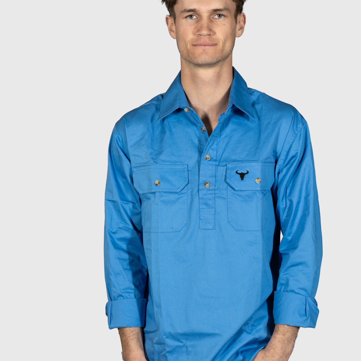 Light Blue Work Shirt – Bull Proof Pty Ltd