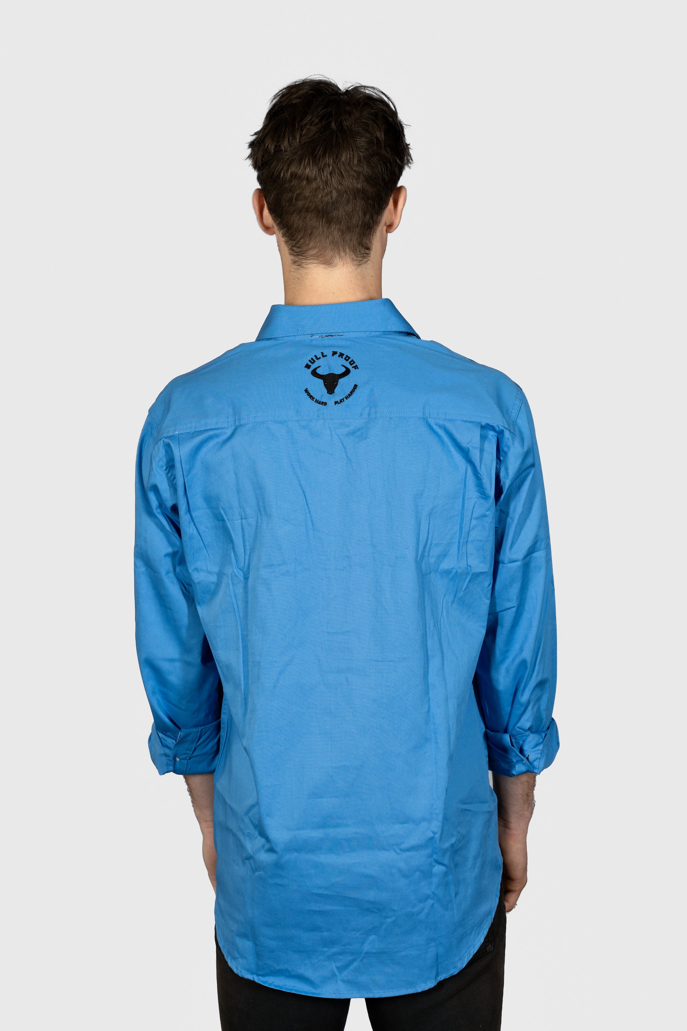 Light Blue Work Shirt – Bull Proof Pty Ltd
