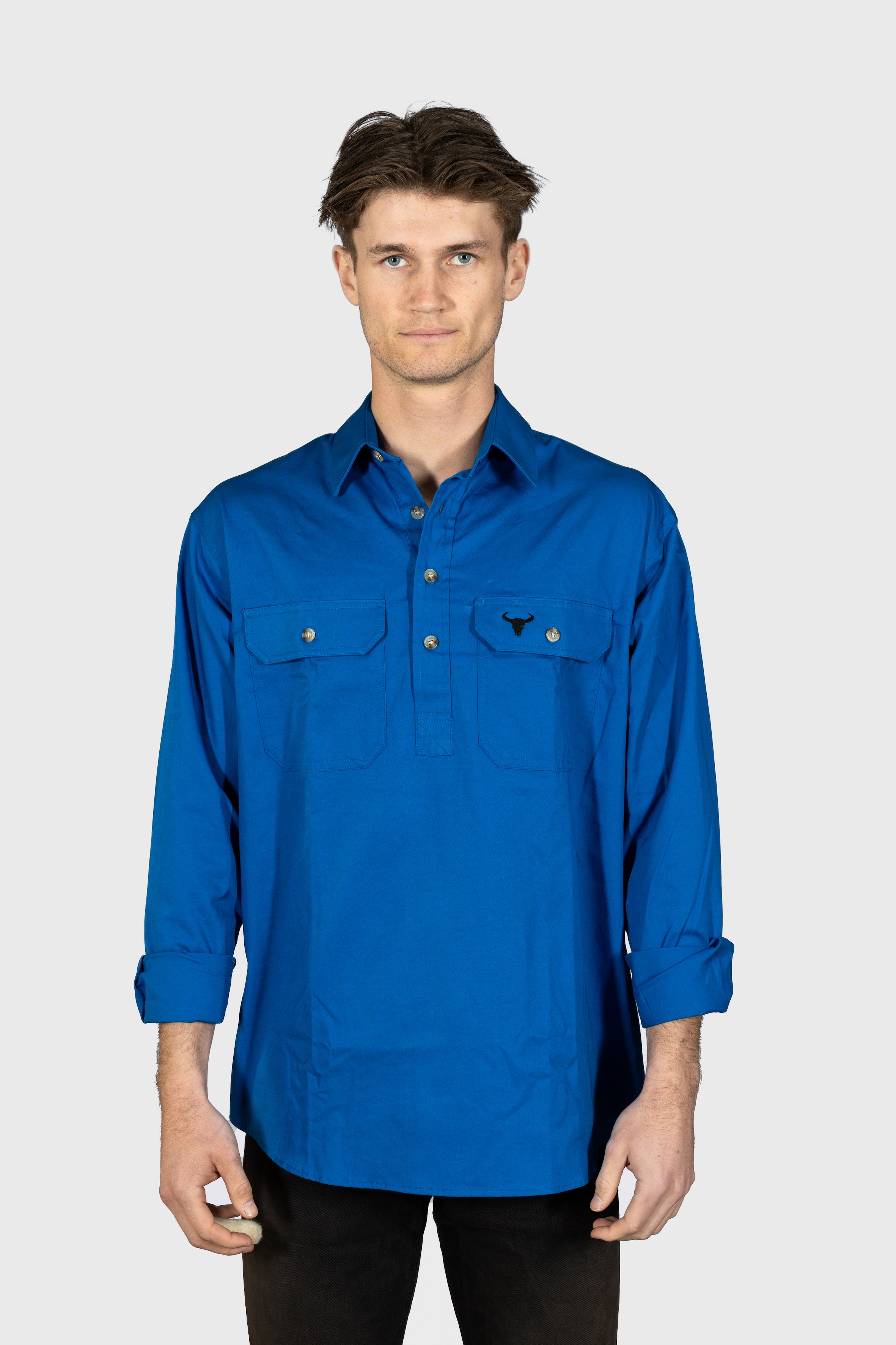 Cobalt Blue Work Shirt – Bull Proof Pty Ltd